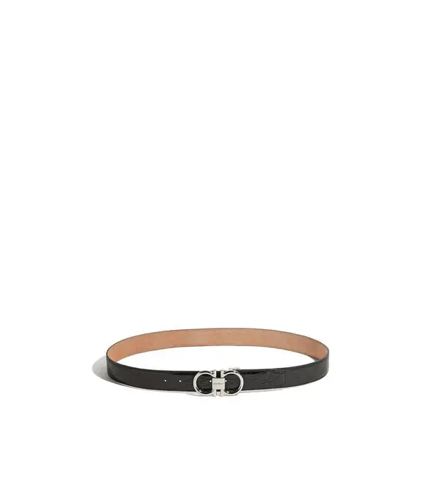 FERRAGAMO Gancini Horseshoe Buckle Belt - Black