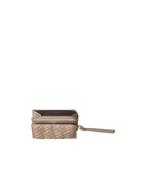 Fendi Dove Gray Nappa Leather Wallet With Ff Motif