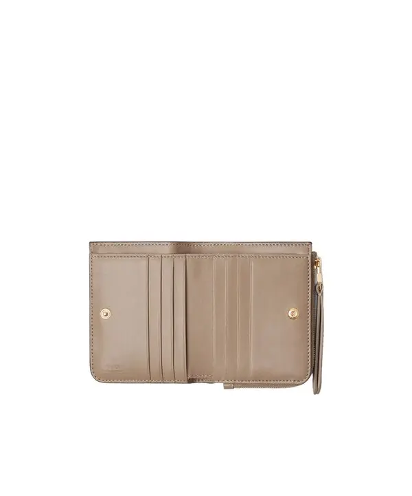 Fendi Dove Gray Nappa Leather Wallet With Ff Motif