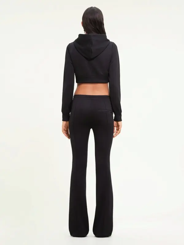COURREGES Cropped Zipped Hoodie With Embroidered Logo