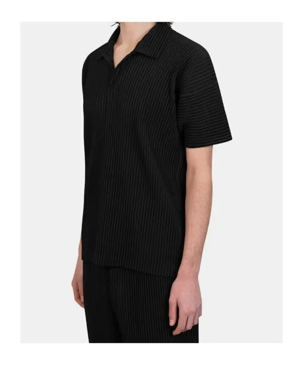 Issey Miyake Homme Plissé Basics Polo Shirt - Black