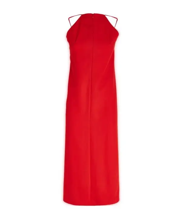 Proenza Schouler Square Neck Trumpet Hem Maxi Dress - Red