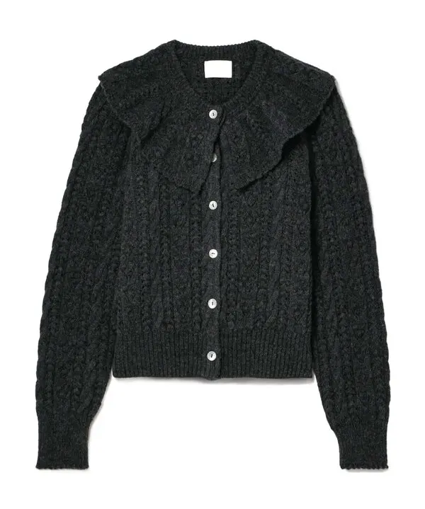 DÔEN Long-sleeved Cardigan With Ruffled Collar