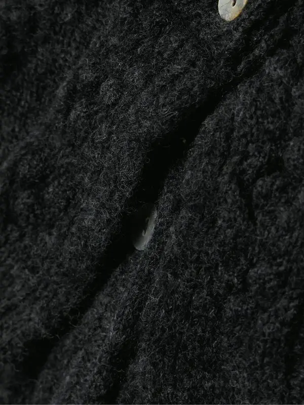 DÔEN Long-sleeved Cardigan With Ruffled Collar