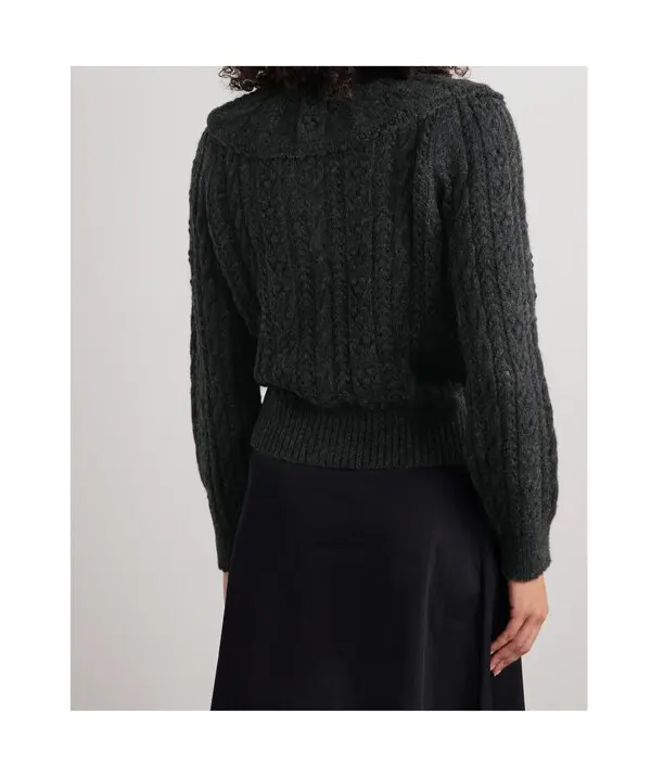 DÔEN Long-sleeved Cardigan With Ruffled Collar