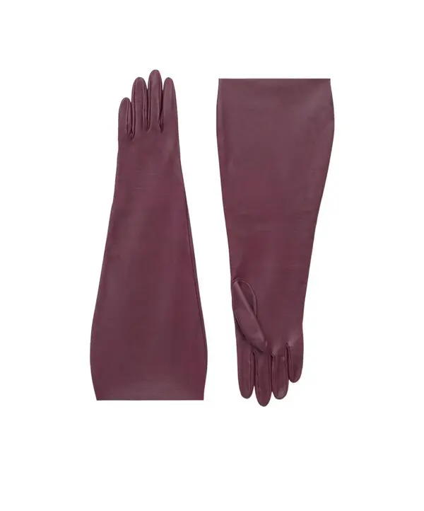Saint Laurent Gloves In Lambskin - Burgundy