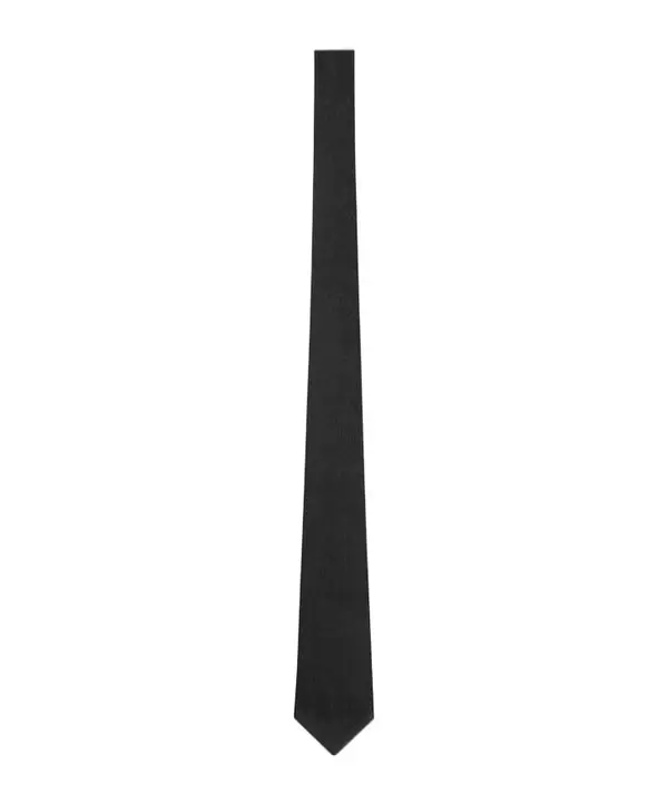 Versace Barocco Pointed Tip Tie - Black