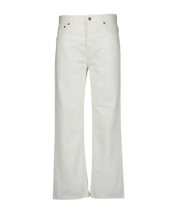 Gucci Logo-patch Straight Jeans - White