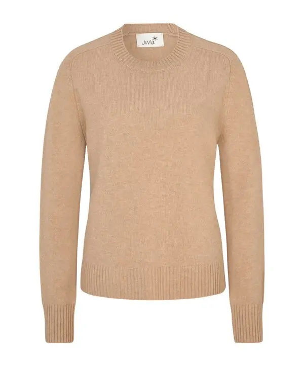 JUVIA Ribbed Crew Neck Sweater With Raglan Sleeves And Side Slits