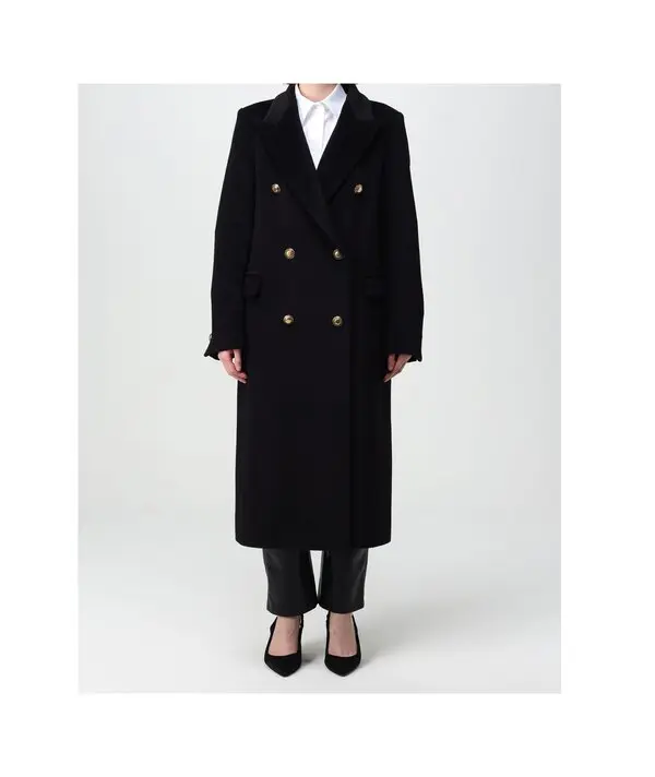 Tagliatore Belted Waist Double-breasted Coat - Black