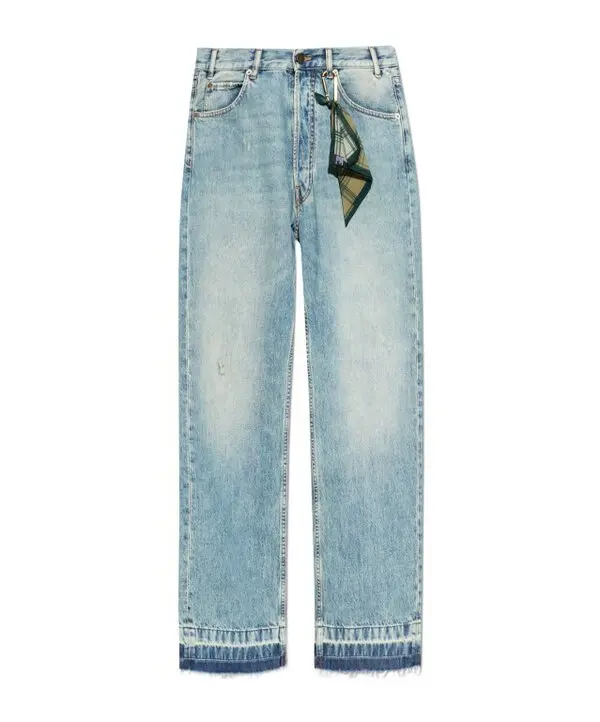 DARKPARK Belt Loop Denim Trousers With Logo Patch - Gray