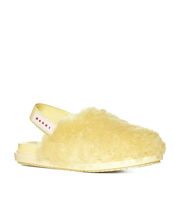 Marni Logo Patch Slingback Sandals - Yellow