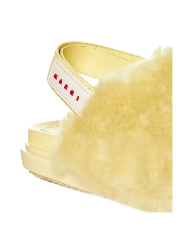 Marni Logo Patch Slingback Sandals - Yellow