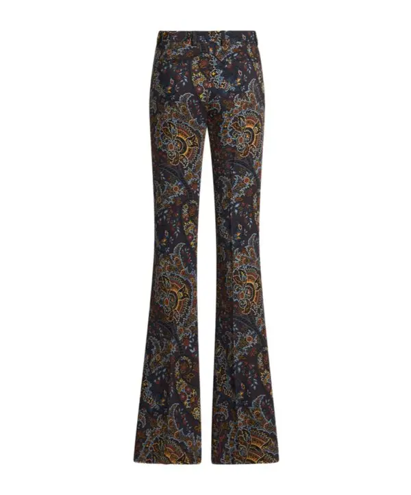 Etro Paisley Printed Cady Trousers - Black