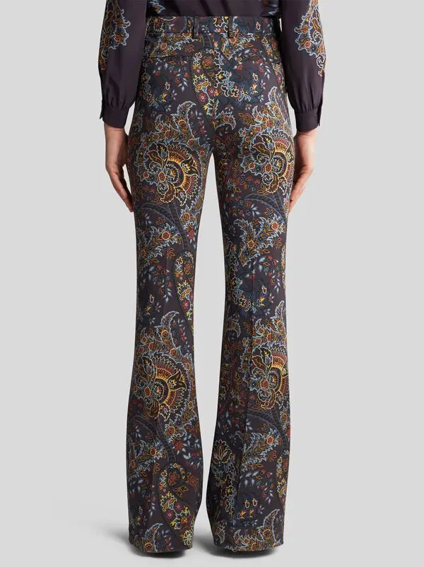 Etro Paisley Printed Cady Trousers - Black