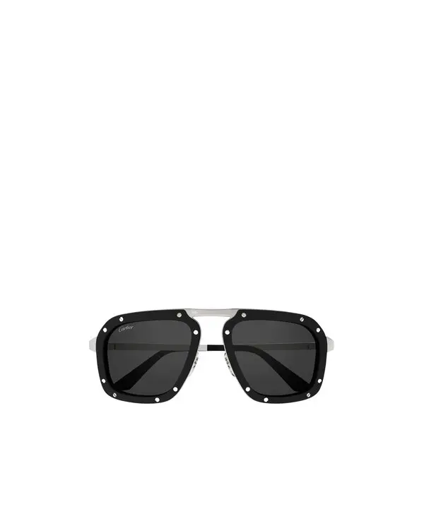 Cartier Geometric Frame Sunglasses - Black