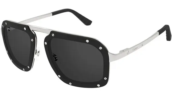 Cartier Geometric Frame Sunglasses - Black