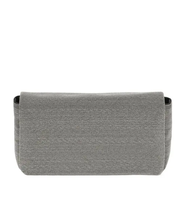 Brunello Cucinelli Monili-embellished Flap Crossbody Bag - Light Gray