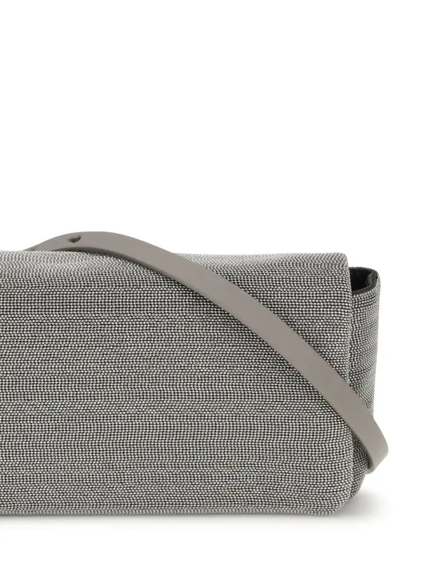 Brunello Cucinelli Monili-embellished Flap Crossbody Bag - Light Gray