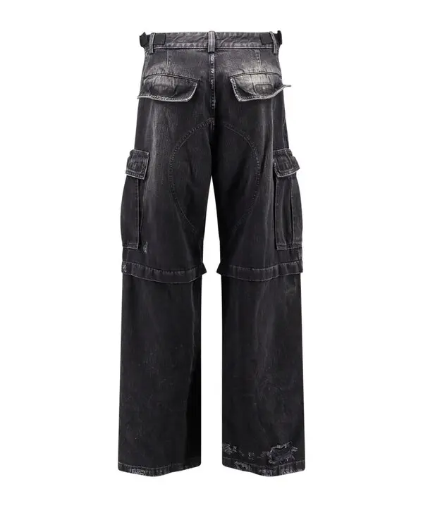 Balenciaga Logo Embroidered Wide-leg Cargo Jeans