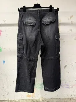 Balenciaga Logo Embroidered Wide-leg Cargo Jeans