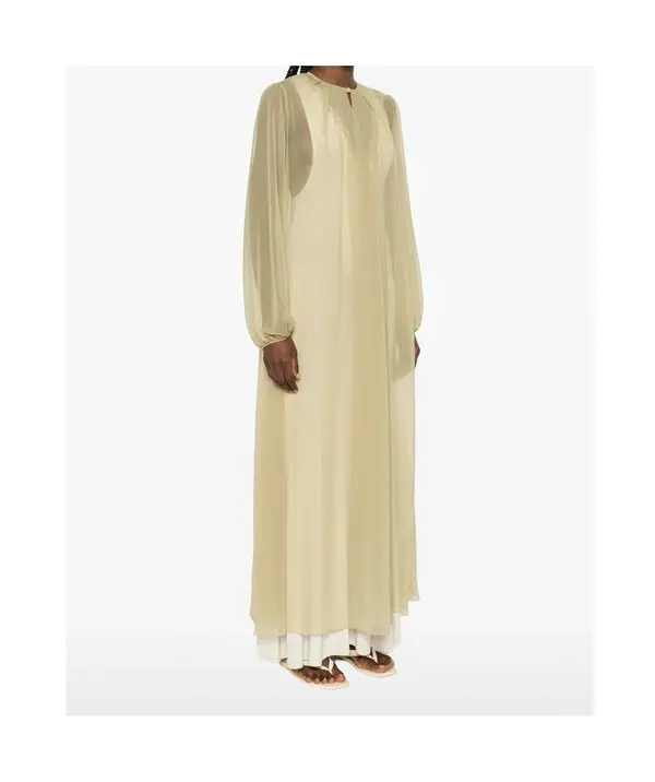 FORTE_FORTE Long Sheer Cardigan - Nude