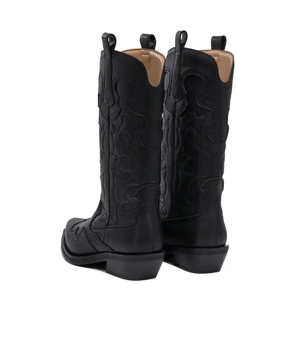 GANNI Stitched Pointed Toe Boots