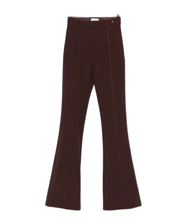 Elisabetta Franchi High-waist Flared Pants With Logo Pendant Detail