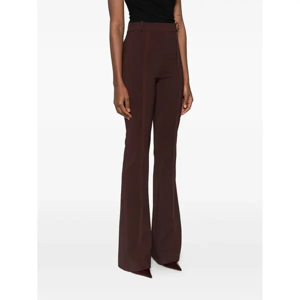 Elisabetta Franchi High-waist Flared Pants With Logo Pendant Detail