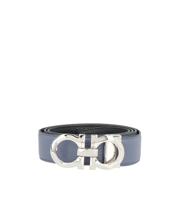 FERRAGAMO Reversible Gancini Buckle Belt - Gray