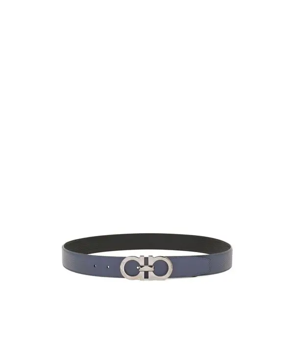 FERRAGAMO Reversible Gancini Buckle Belt - Gray