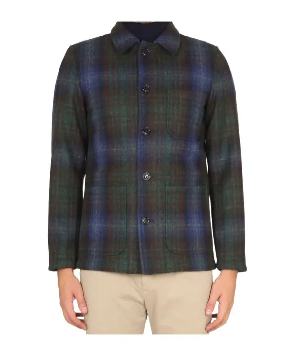 Aspesi Tadao Checked Buttoned Jacket - Black