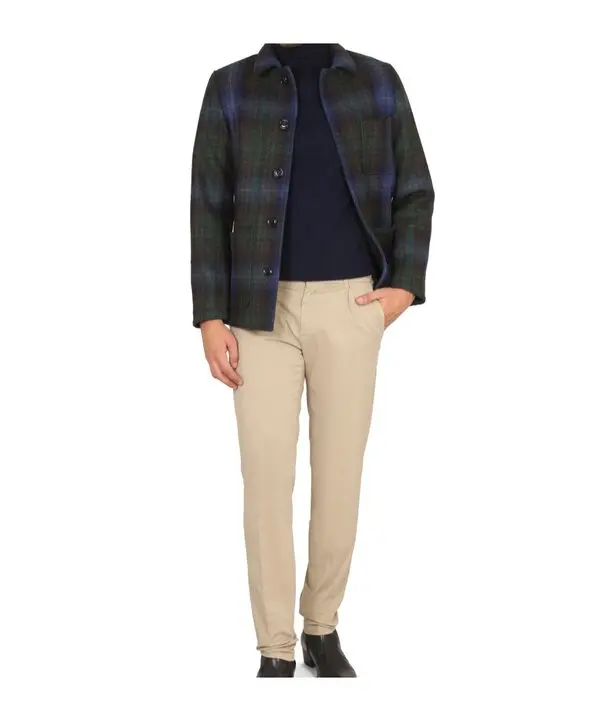Aspesi Tadao Checked Buttoned Jacket - Black
