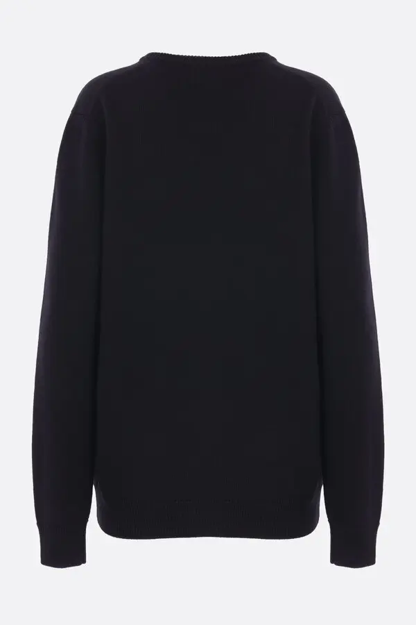 Dolce & Gabbana Embellished V-neck Knitted Pullover - Black