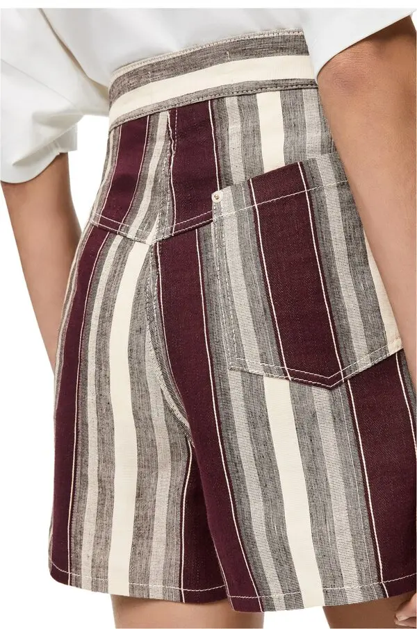 Loewe Striped High-waisted Shorts