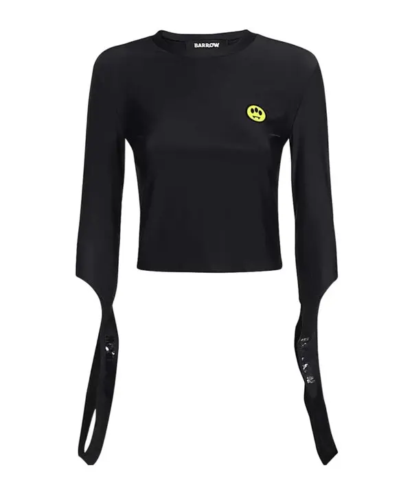 BARROW Cropped Split-sleeve T-shirt