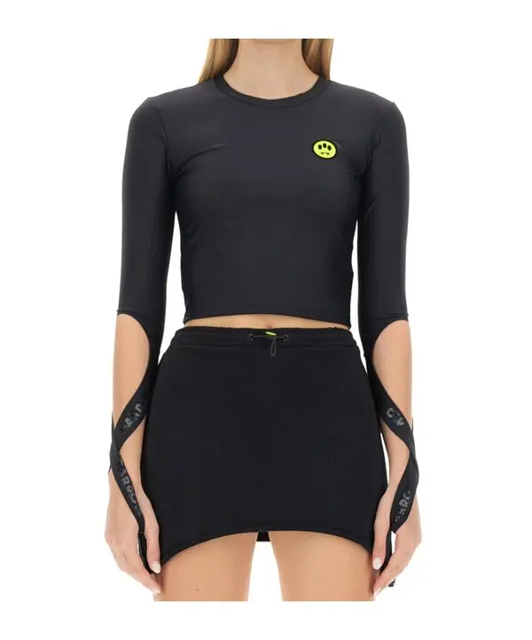 BARROW Cropped Split-sleeve T-shirt