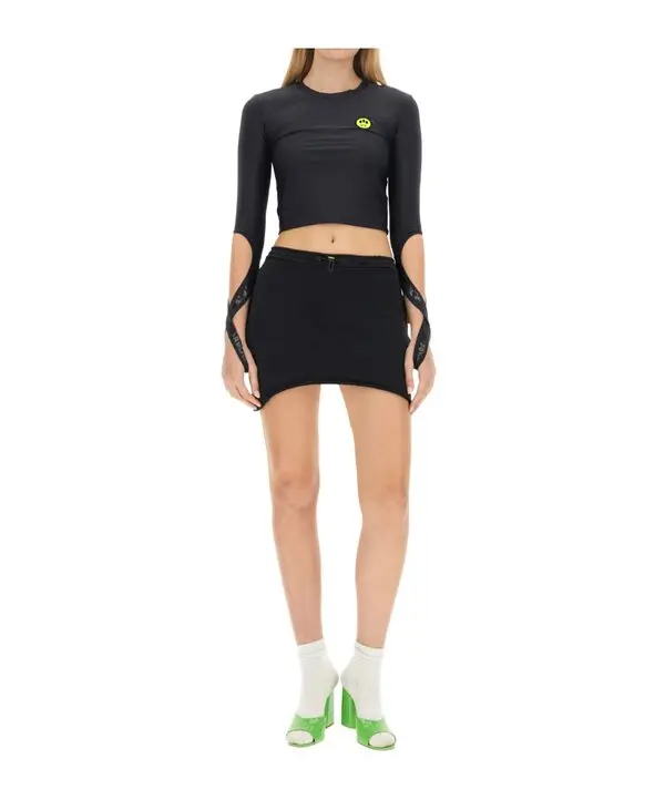 BARROW Cropped Split-sleeve T-shirt
