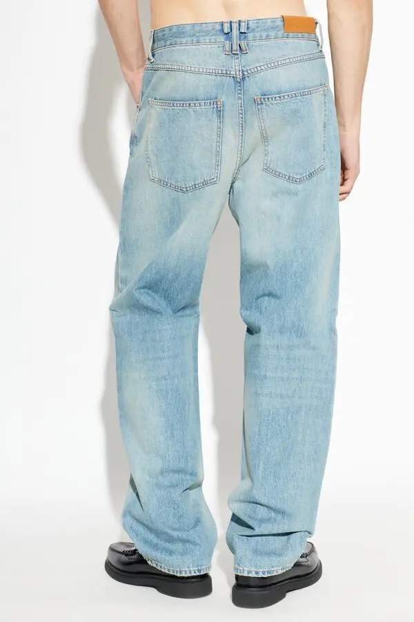 DARKPARK Scarf-detailed Straight-leg Jeans - Blue