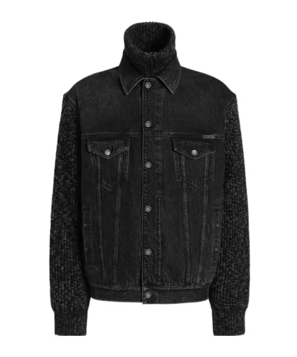 Dolce & Gabbana Denim Jacket With Knit Sleeves - Multi-color