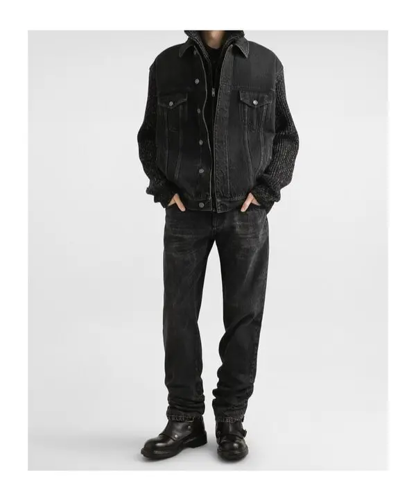 Dolce & Gabbana Denim Jacket With Knit Sleeves - Multi-color