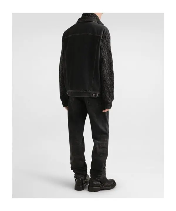 Dolce & Gabbana Denim Jacket With Knit Sleeves - Multi-color