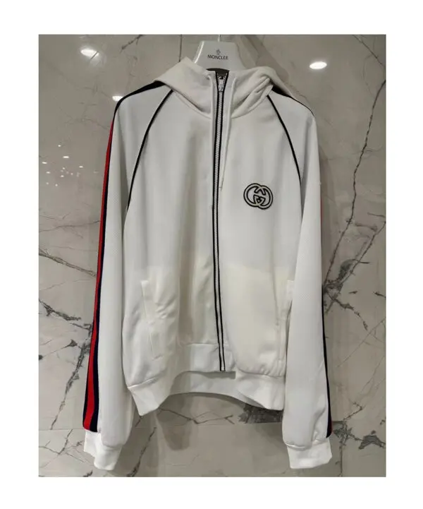 Gucci Hooded Long-sleeved Zip-up Hoodie With Monogram Detail