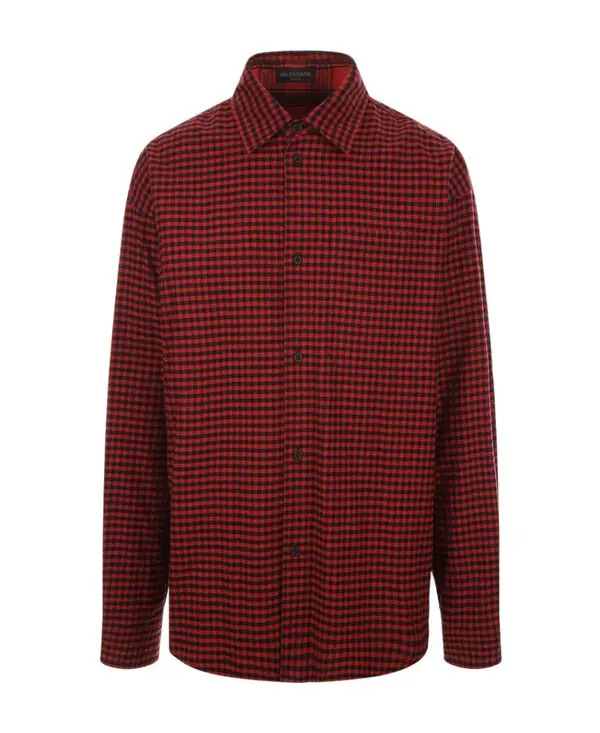 Balenciaga Checkered Reversible Oversized Shirt