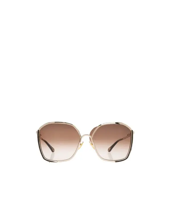 Chloé Eyewear Geometric Frame Sunglasses - Brown