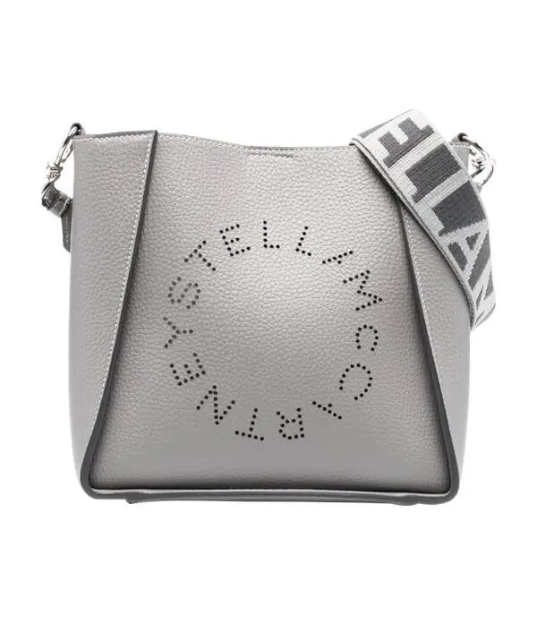 Stella McCartney Logo Perforated Crossbody Bag - Gray