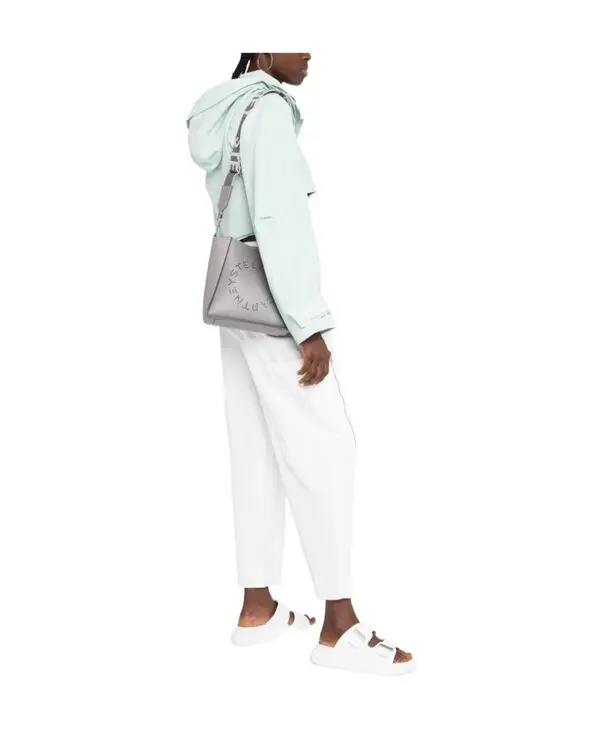 Stella McCartney Logo Perforated Crossbody Bag - Gray