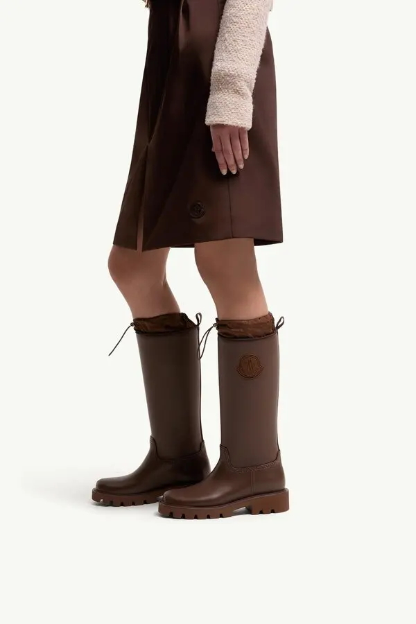 Moncler Kickstream Rain Boots - Brown