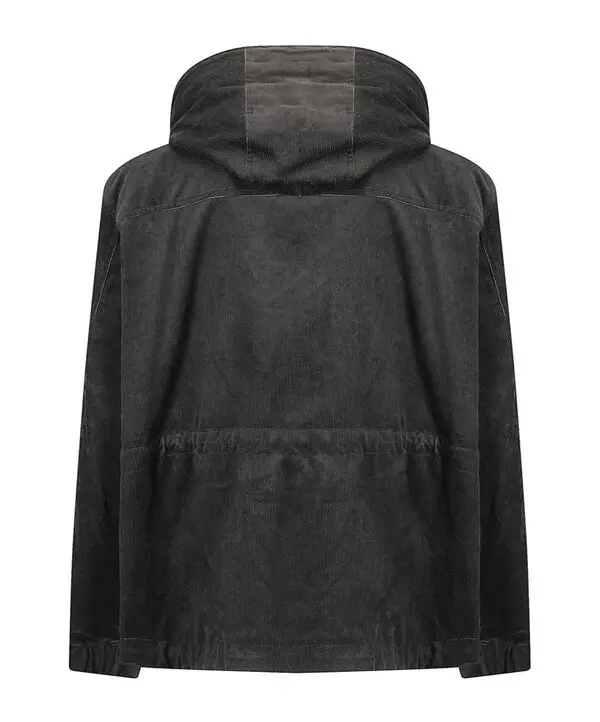 Sacai Corduroy Zipped Hooded Jacket - Black