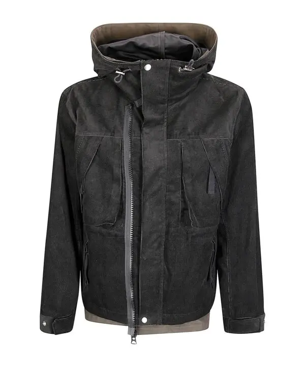 Sacai Corduroy Zipped Hooded Jacket